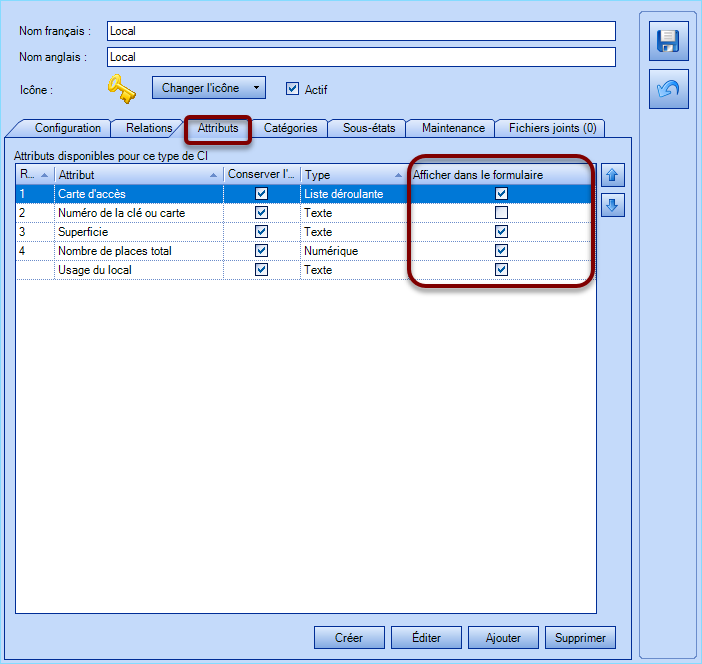 Affichage des champs et attributs d'un CI dans un formulaire | Doc - Octopus